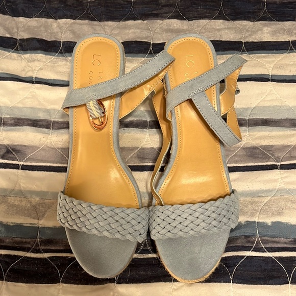 LC Lauren Conrad | Shoes | Lauren Conrad Blue Wedge Heels | Poshmark